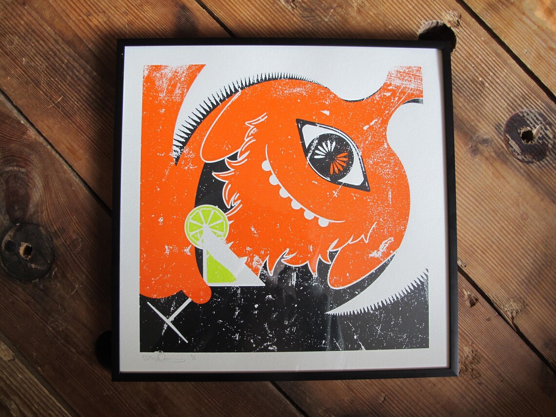 James Treadaway: Gin Monster Unframed Screenprint - Etsy