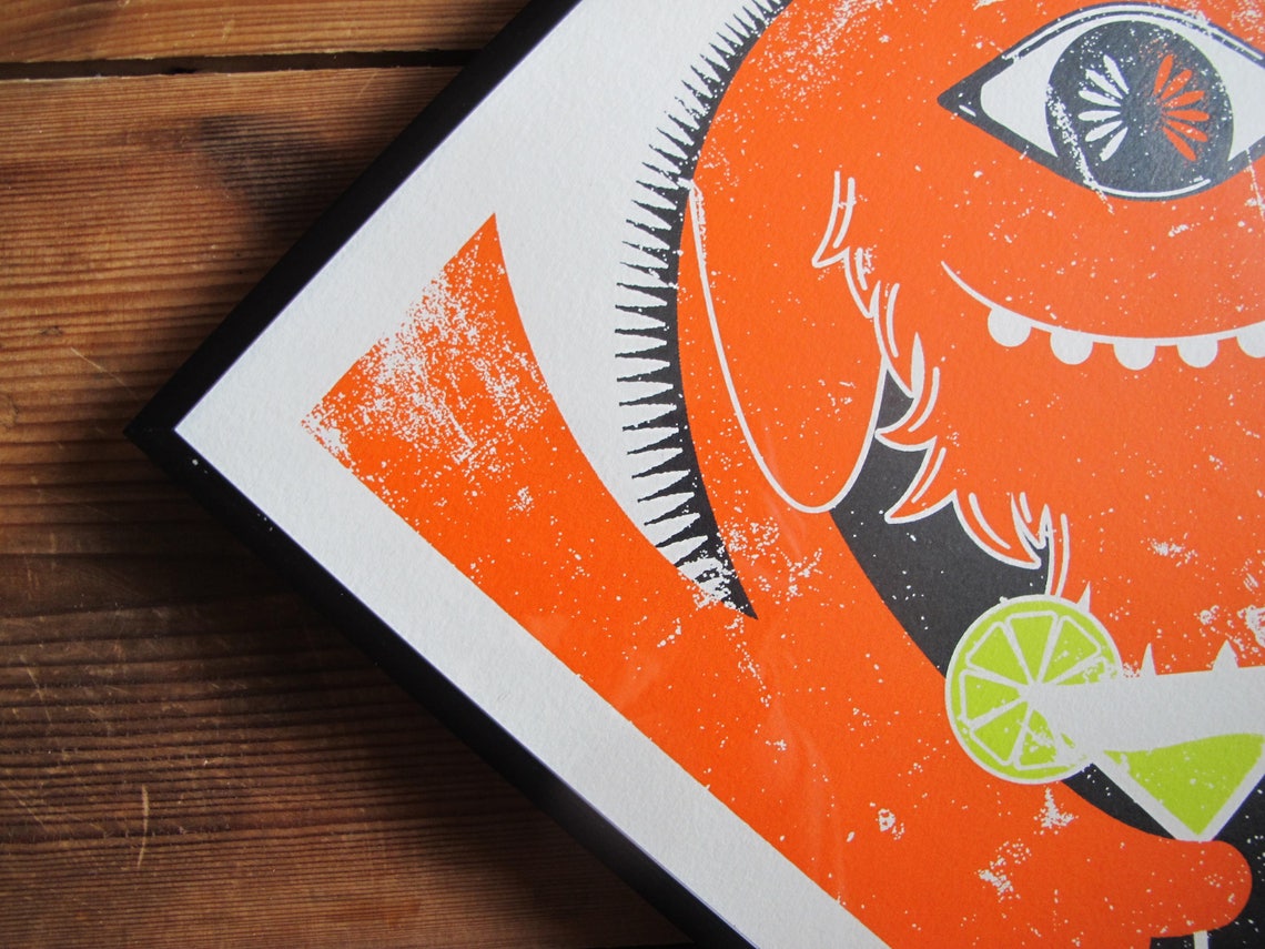 James Treadaway: Gin Monster Unframed Screenprint - Etsy