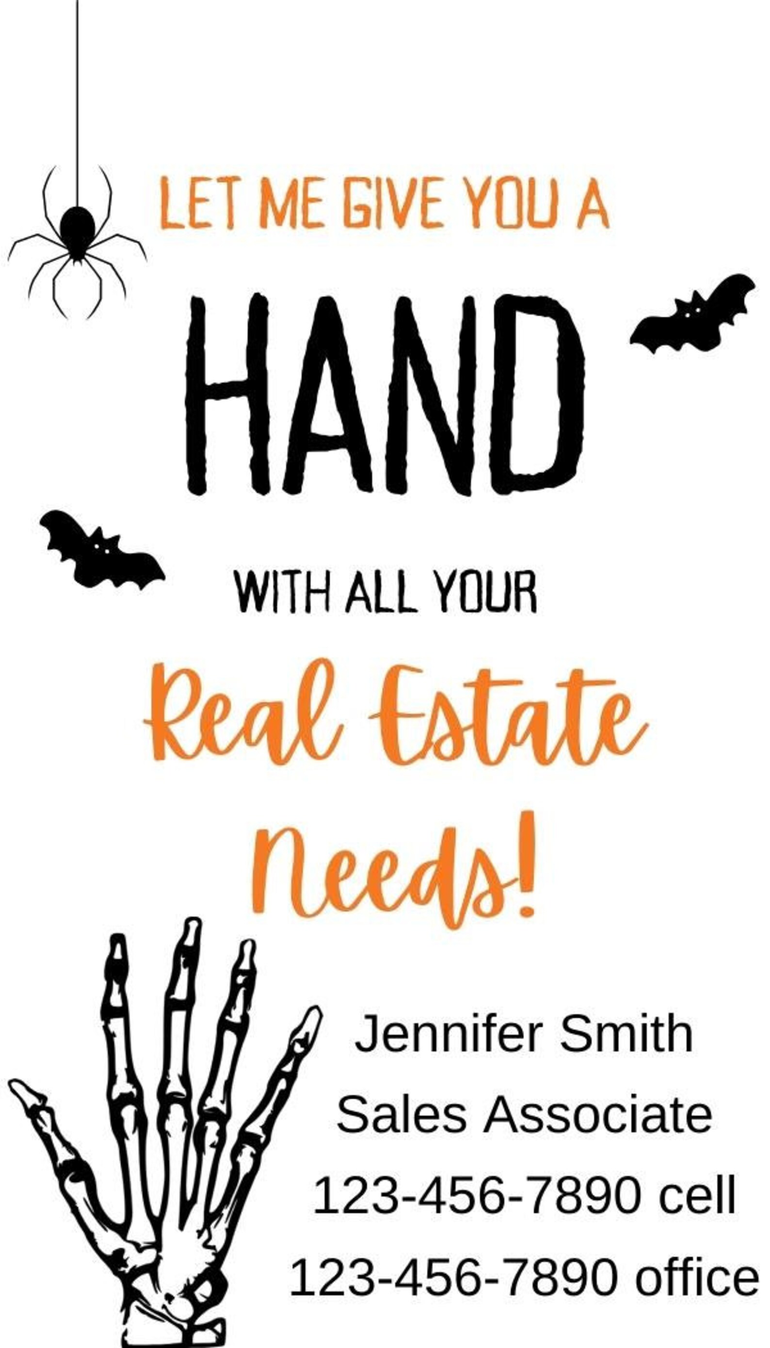 Editable Halloween Realtor Tag Canva Template Digital Download - Etsy
