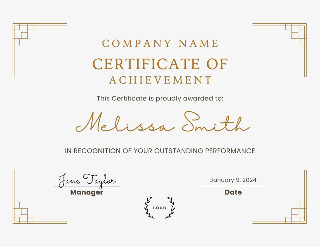 Award Certificate L Canva Template L Editable L Digital Download - Etsy