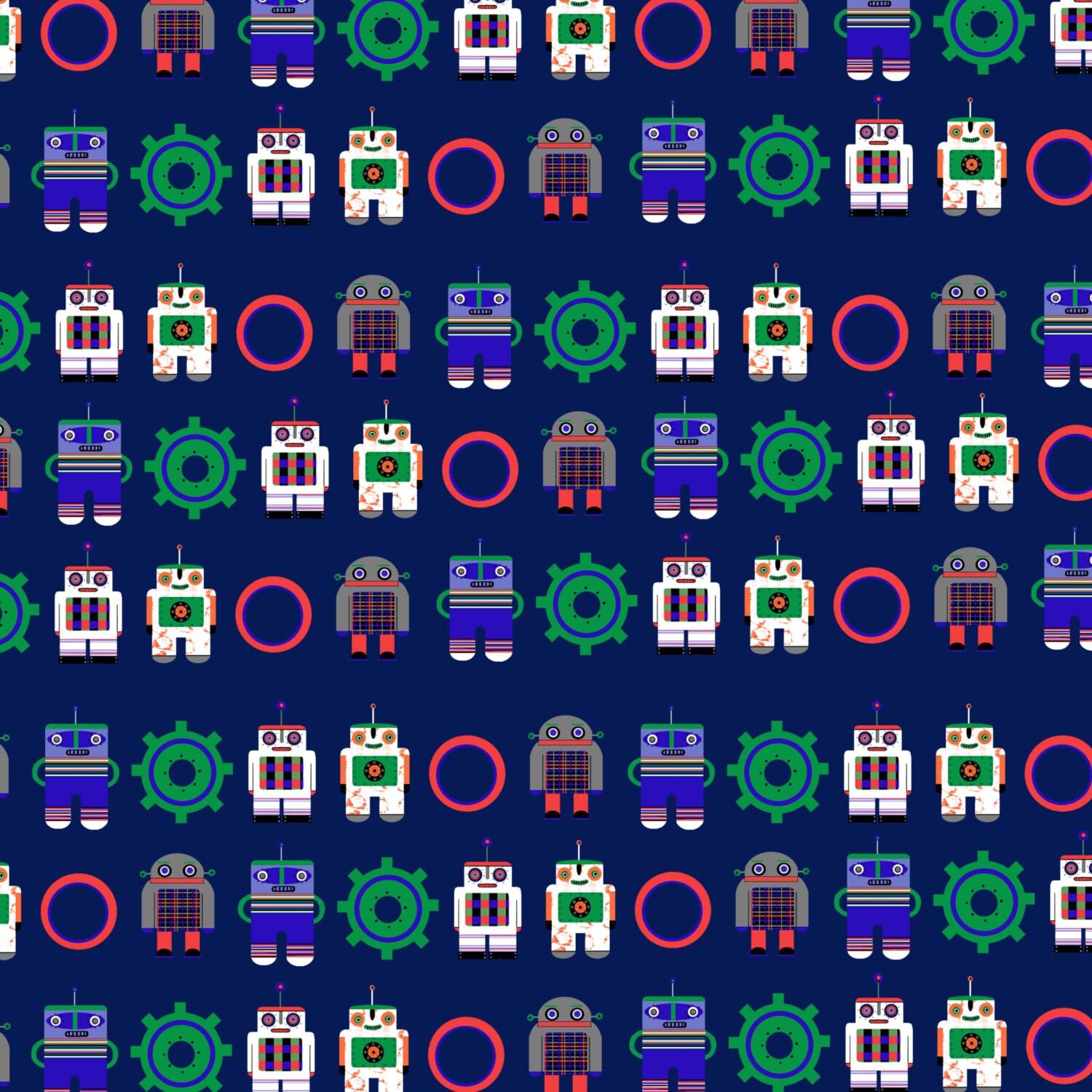 Robots Cards Set of 4 Individual Designs - Etsy