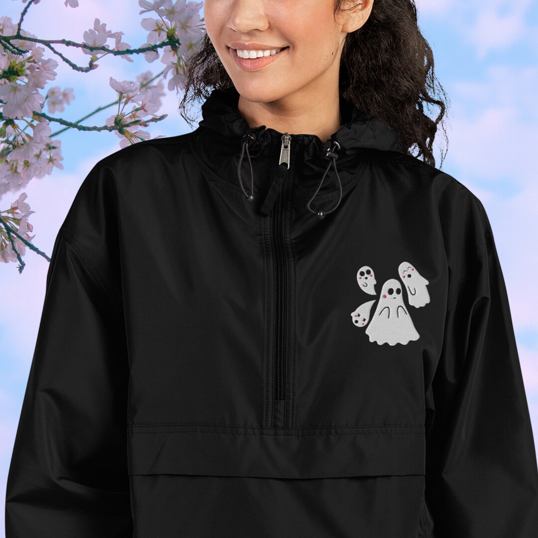 Kawaii Champion Jacket, Goth Jacket, Kawaii Goth Hoodie, Embroidered ...