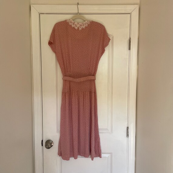80s vintage Jane Singer pink and white polka dot dres… - Gem