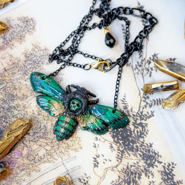 Moth Necklace - Etsy