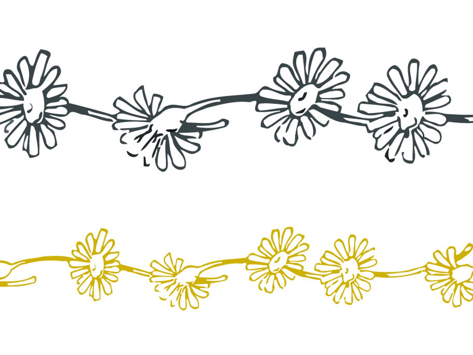 Vector Daisy Chain Border Ornamental Edges Card Elements | Etsy