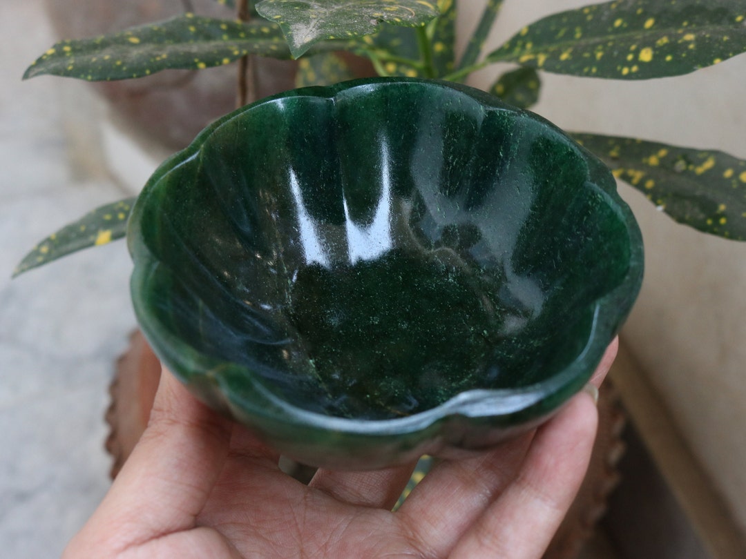 Jade Bowl,natural Jade Multi Uses Hand Made Religious Offering Bowl ...