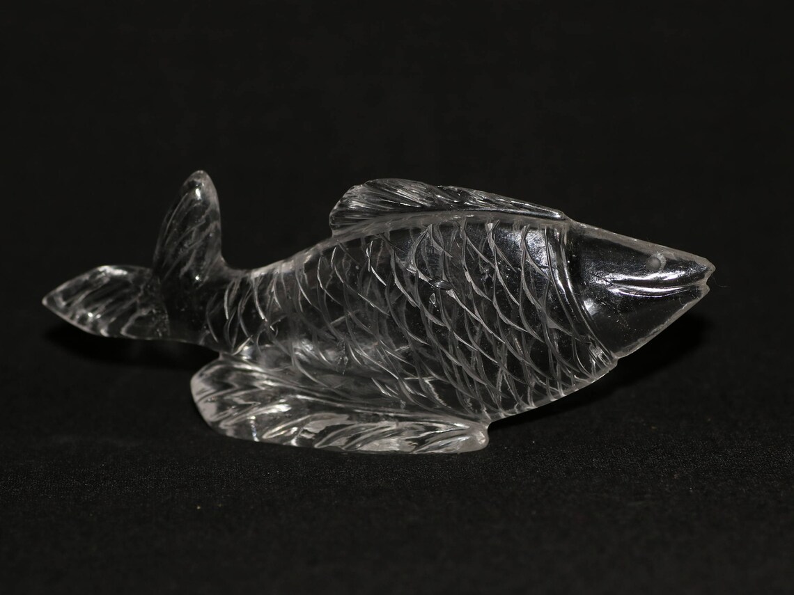 Crystal Fish Sculpturenatural Clear Ice Crystal Gem Stone - Etsy