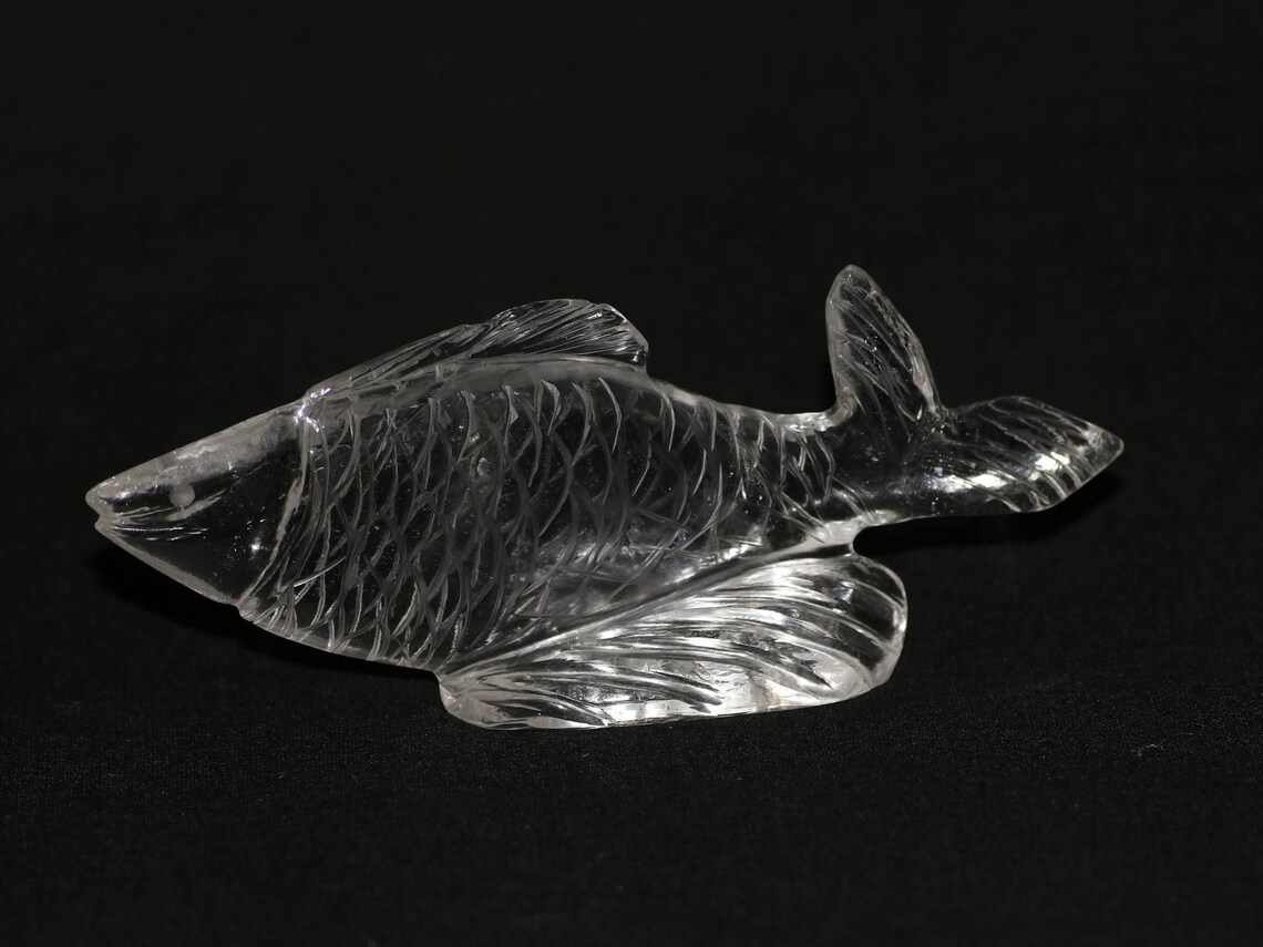 Crystal Fish Sculpturenatural Clear Ice Crystal Gem Stone - Etsy