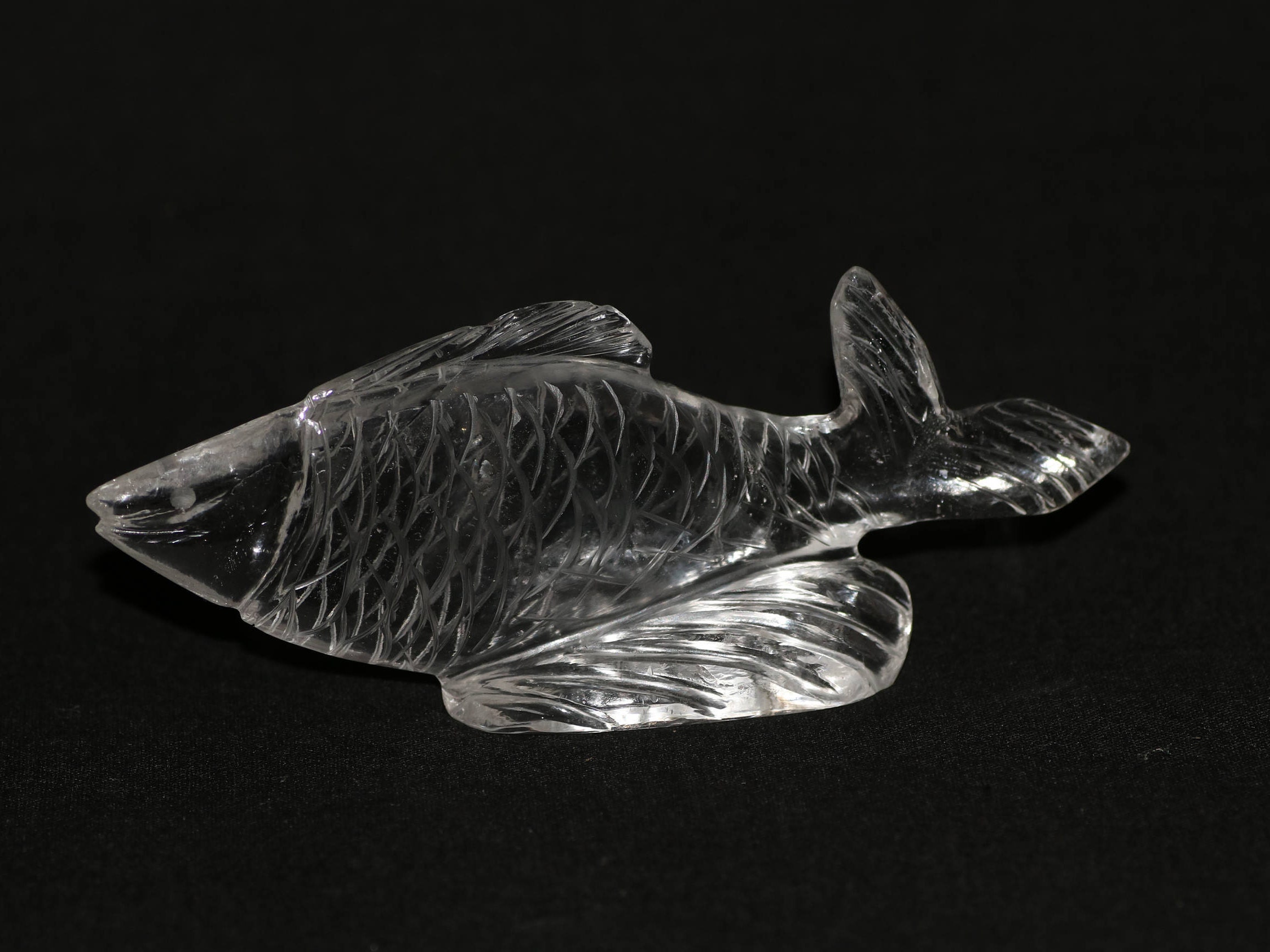 Crystal Fish Sculpturenatural Clear Ice Crystal Gem Stone - Etsy