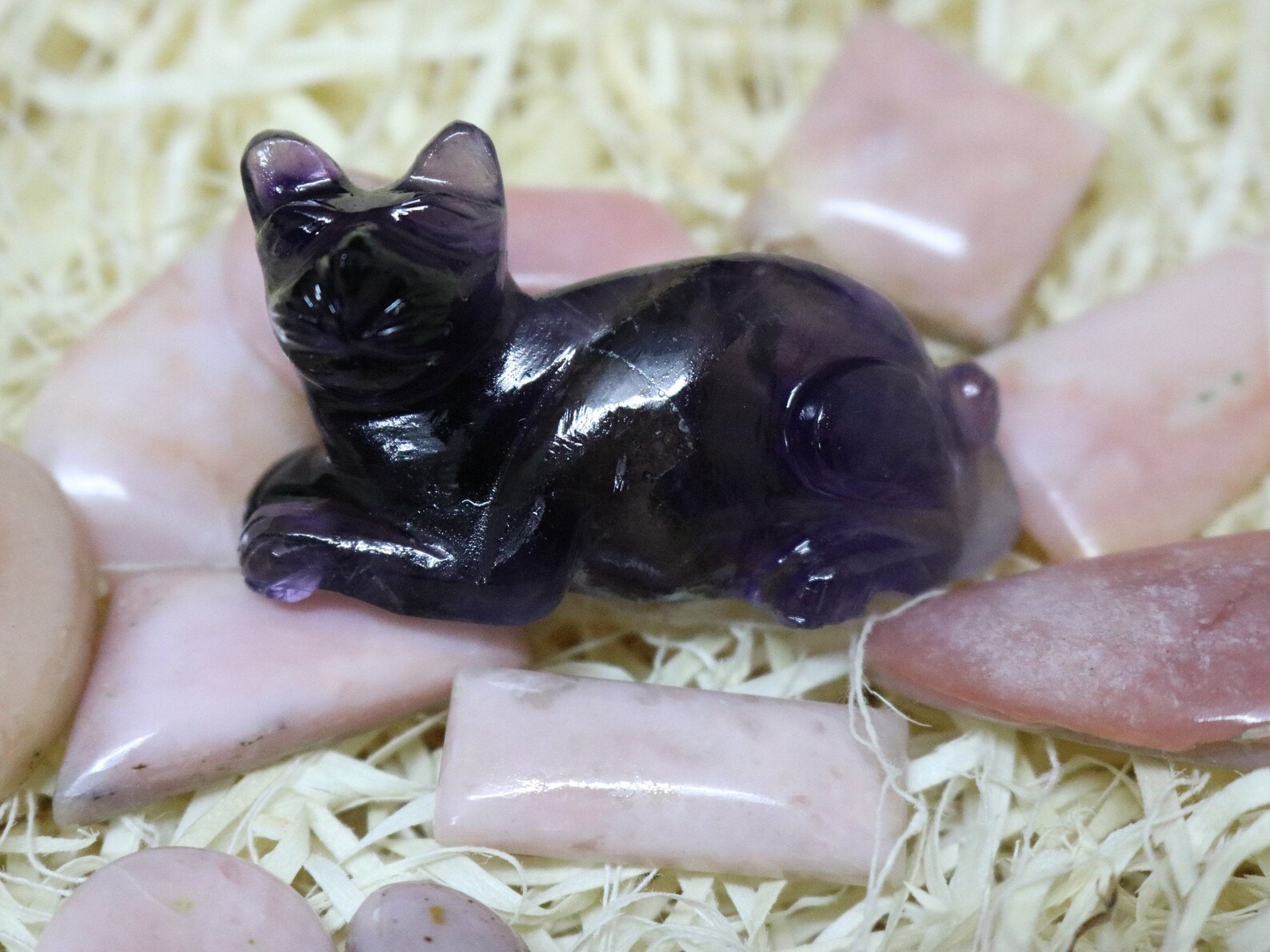 Amethyst Catnatural Purple Amethyst Cat Sculpture Hand - Etsy UK