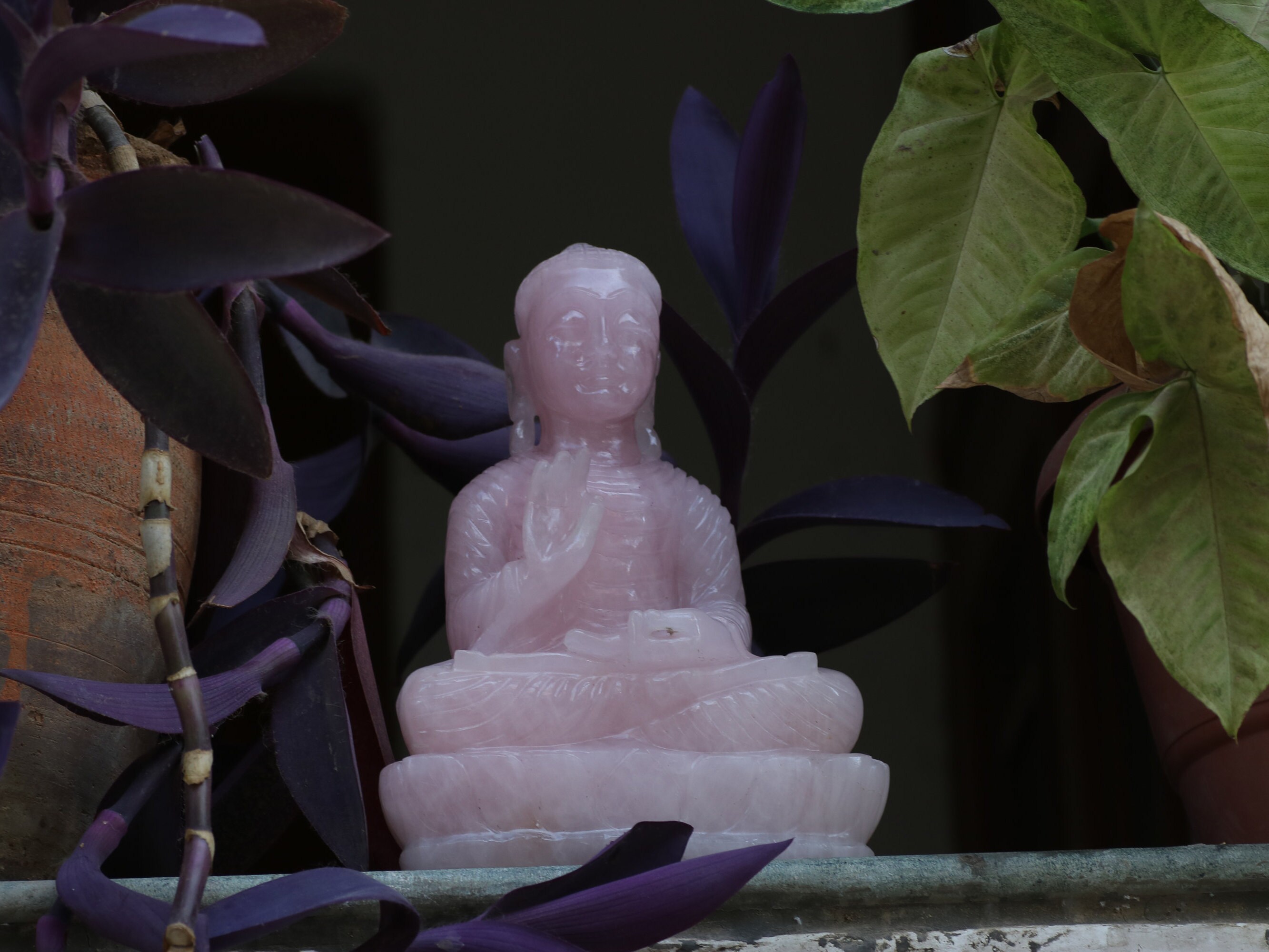 Natural Rose Quartz Buddha Pink Quartz Hand Made Buddhist | Etsy