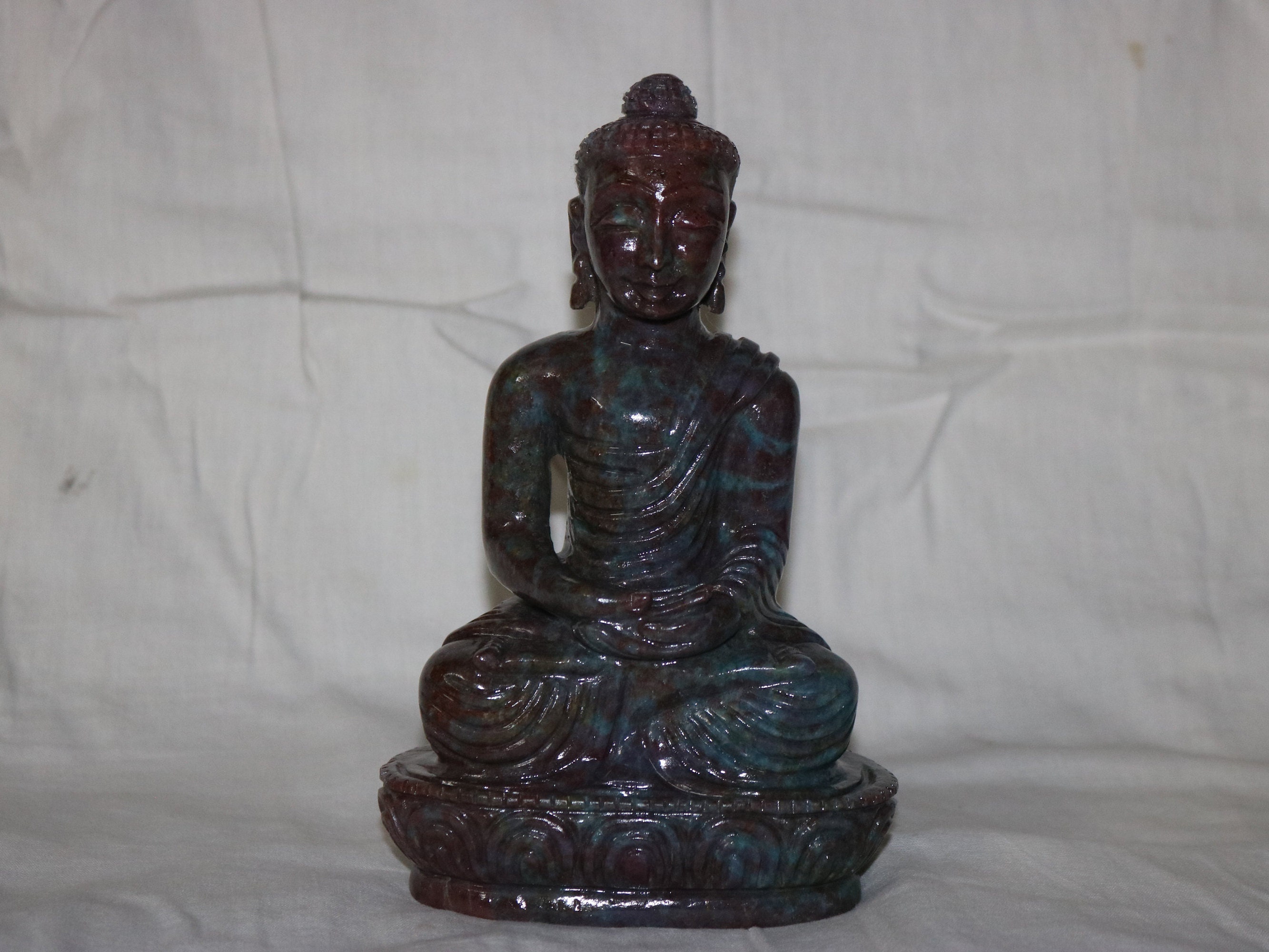 Ruby Buddha Statue Natural Ruby Zoisite Gem Stone Healing | Etsy