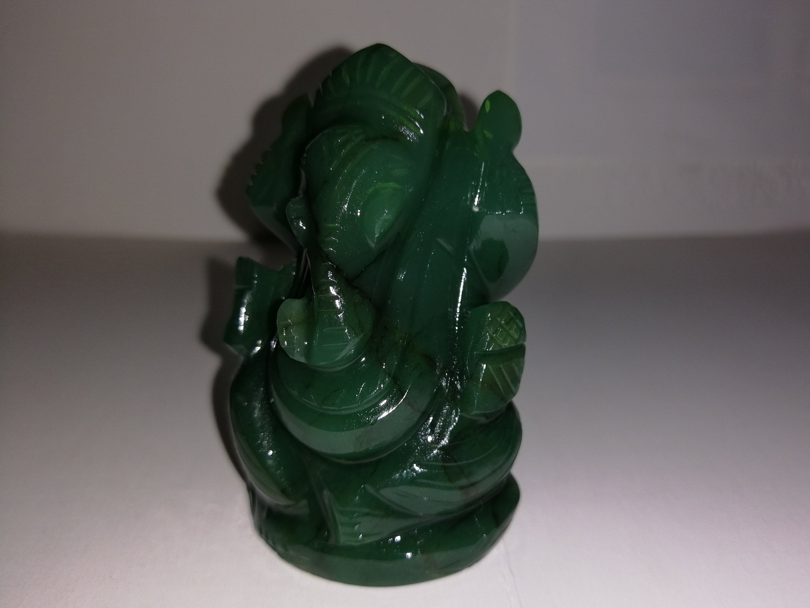 Jade Ganesh Statue Natural Gem Stone Hand Carved Indian God - Etsy
