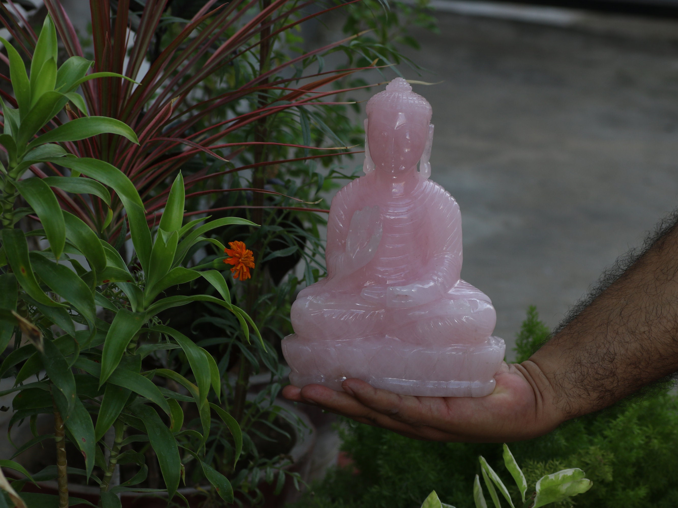 Natural Rose Quartz Buddha Pink Quartz Hand Made Buddhist | Etsy