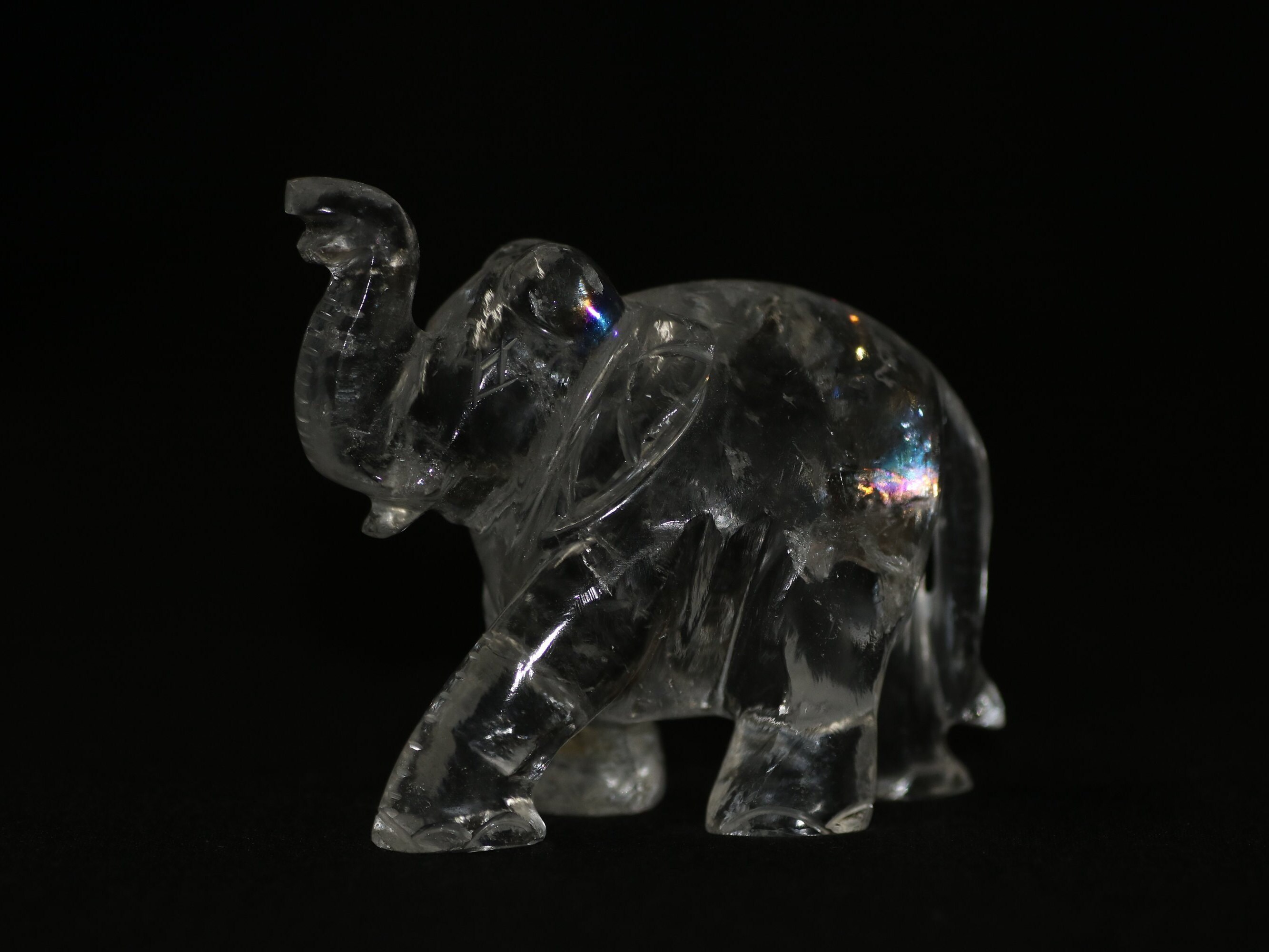 Crystal Elephant Figurine Natural Crystal Quartz Elephant | Etsy