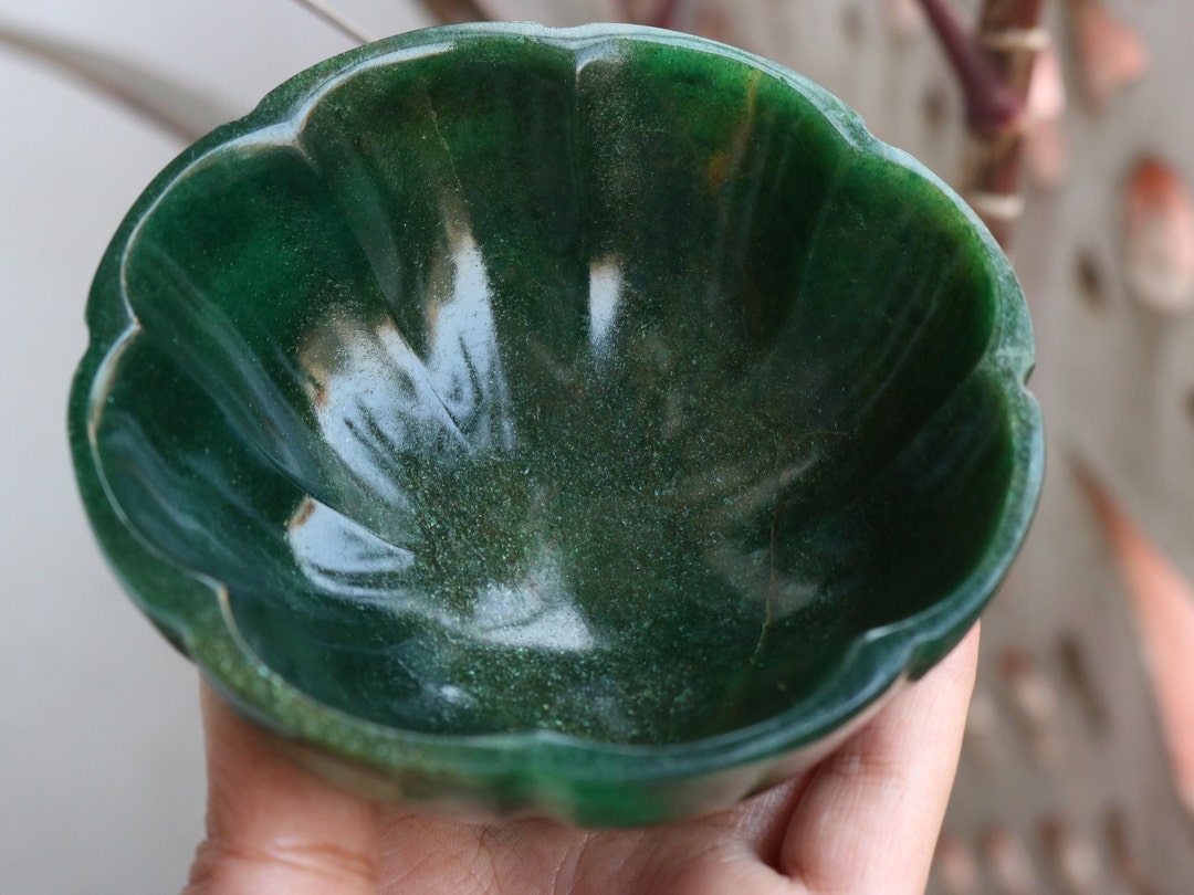 Jade Bowl,natural Jade Multi Uses Hand Made Religious Offering Bowl ...