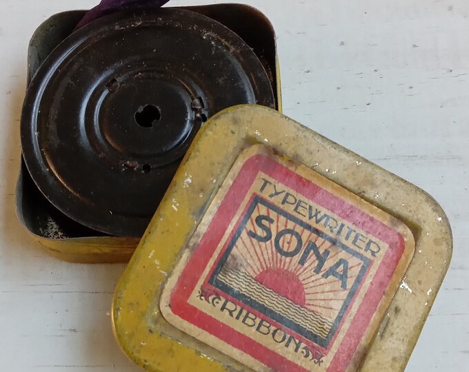 Vintage Old English Typewriter Ribbon Tin - Etsy