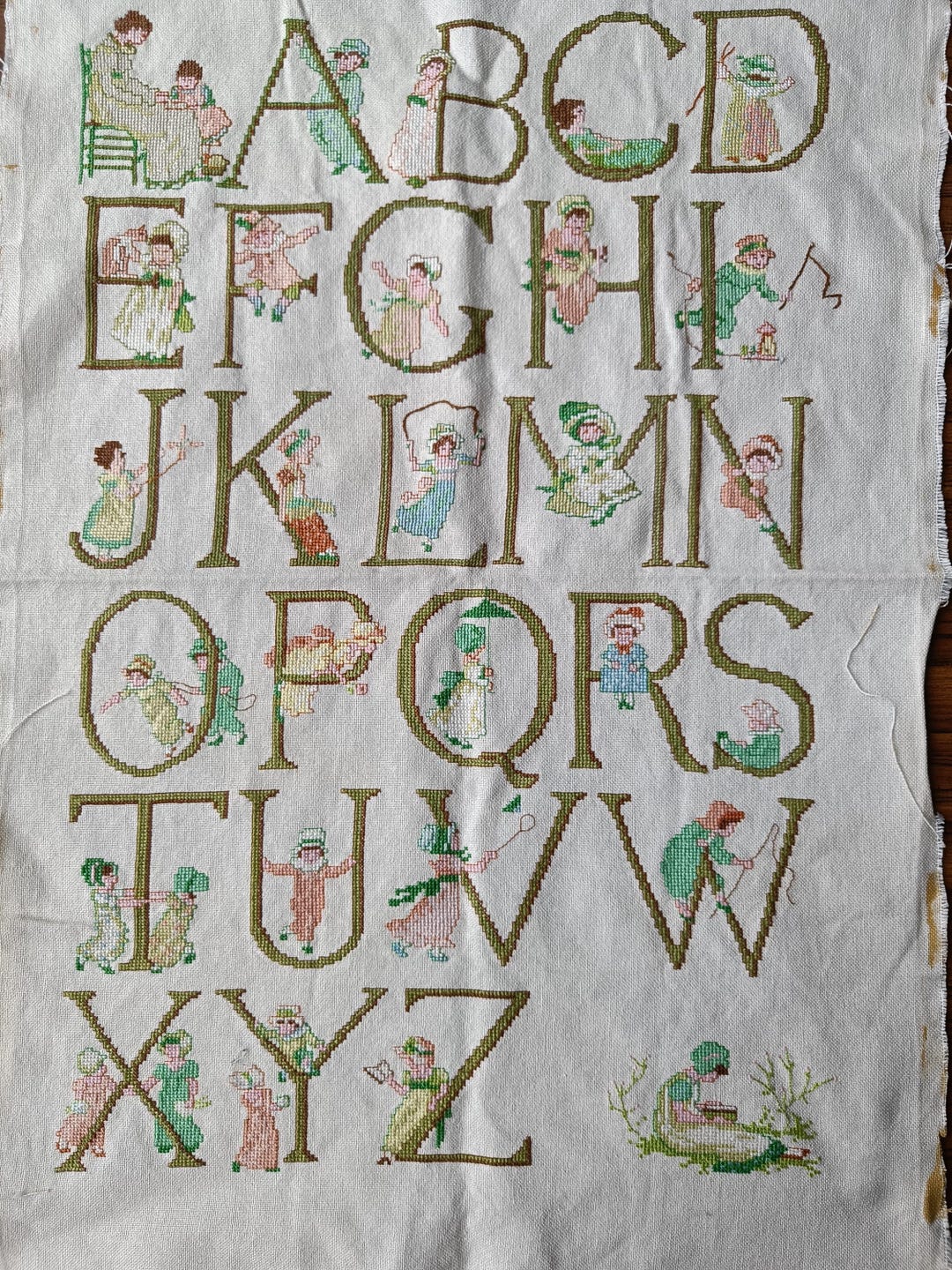 Beautiful Alphabet Sampler by Kate Greenaway, 70's Sampler, ABC ...