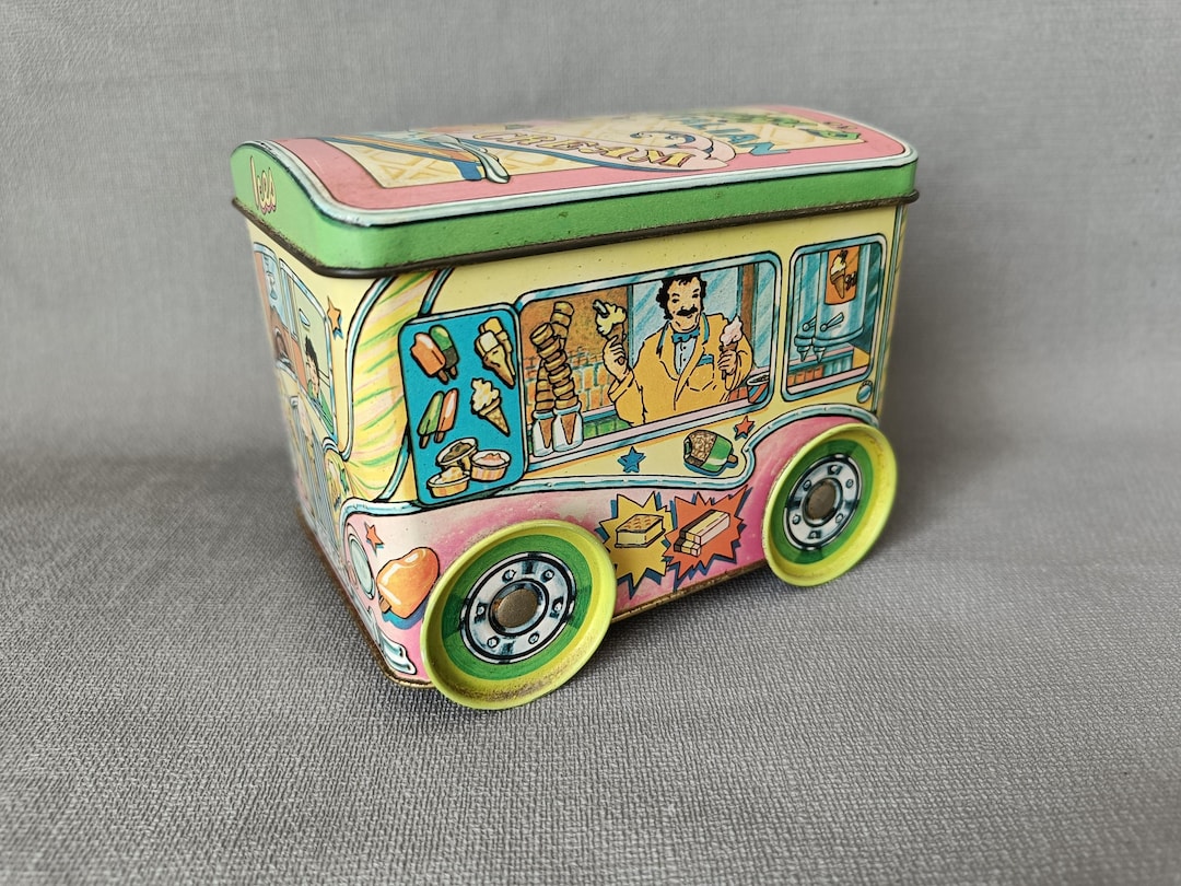 Vintage Metal Box Luigi's Ice Cream Van Tin,colourful Tin,luigis ...