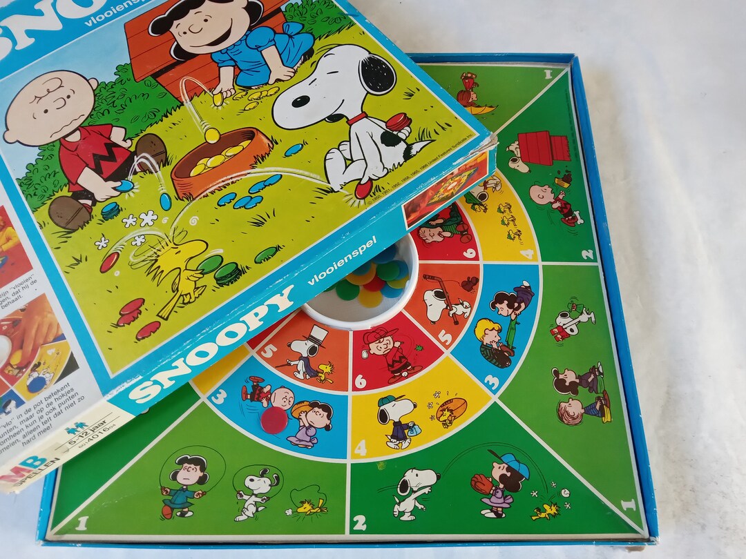 SNOOPY TIDDLY WINKS Vintage Collectible 80s Toy Peanuts Vlooienspel ...