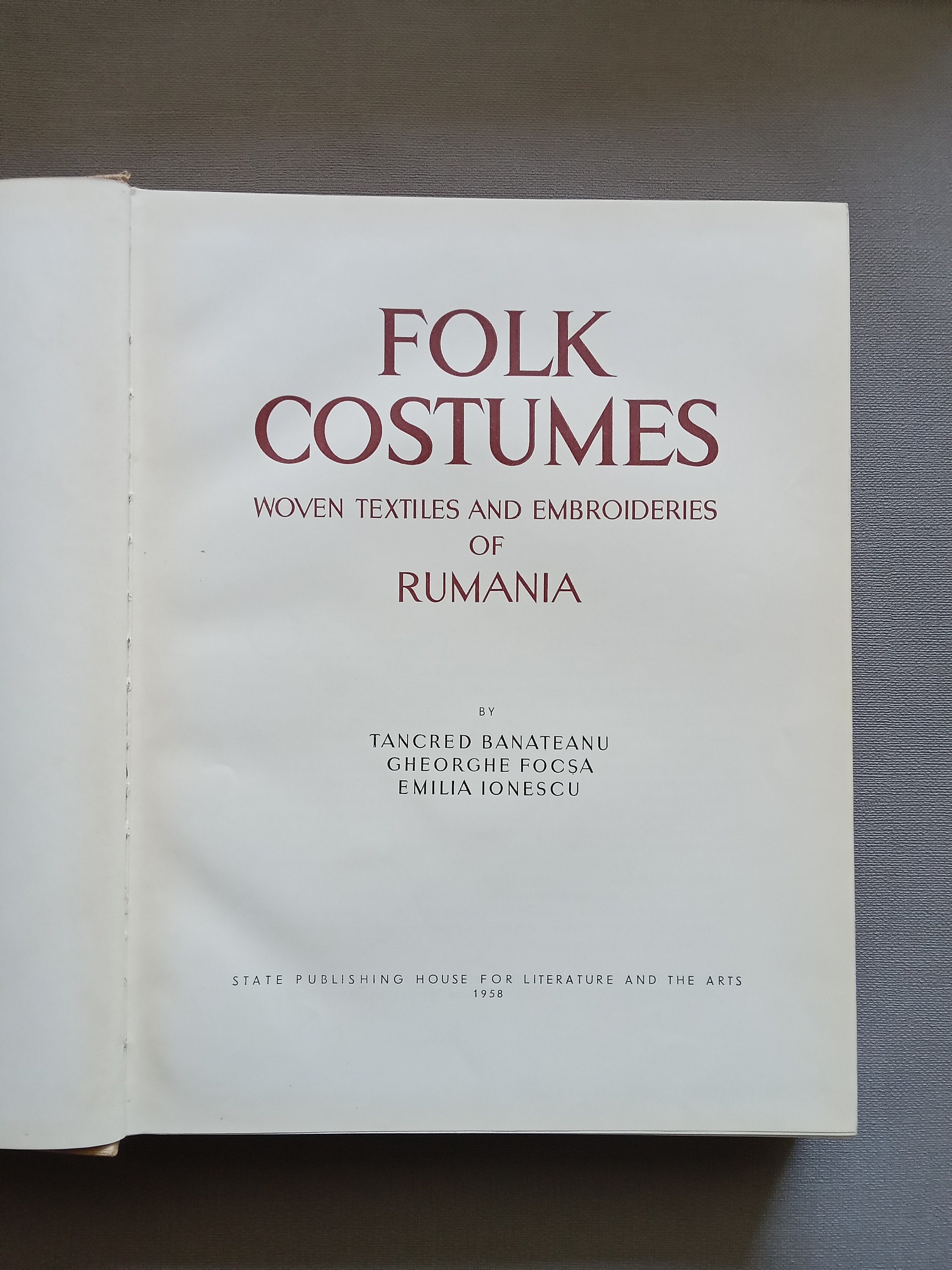 Rare Book FOLK COSTUMES Woven Textiles and Embroideries of Rumania ...