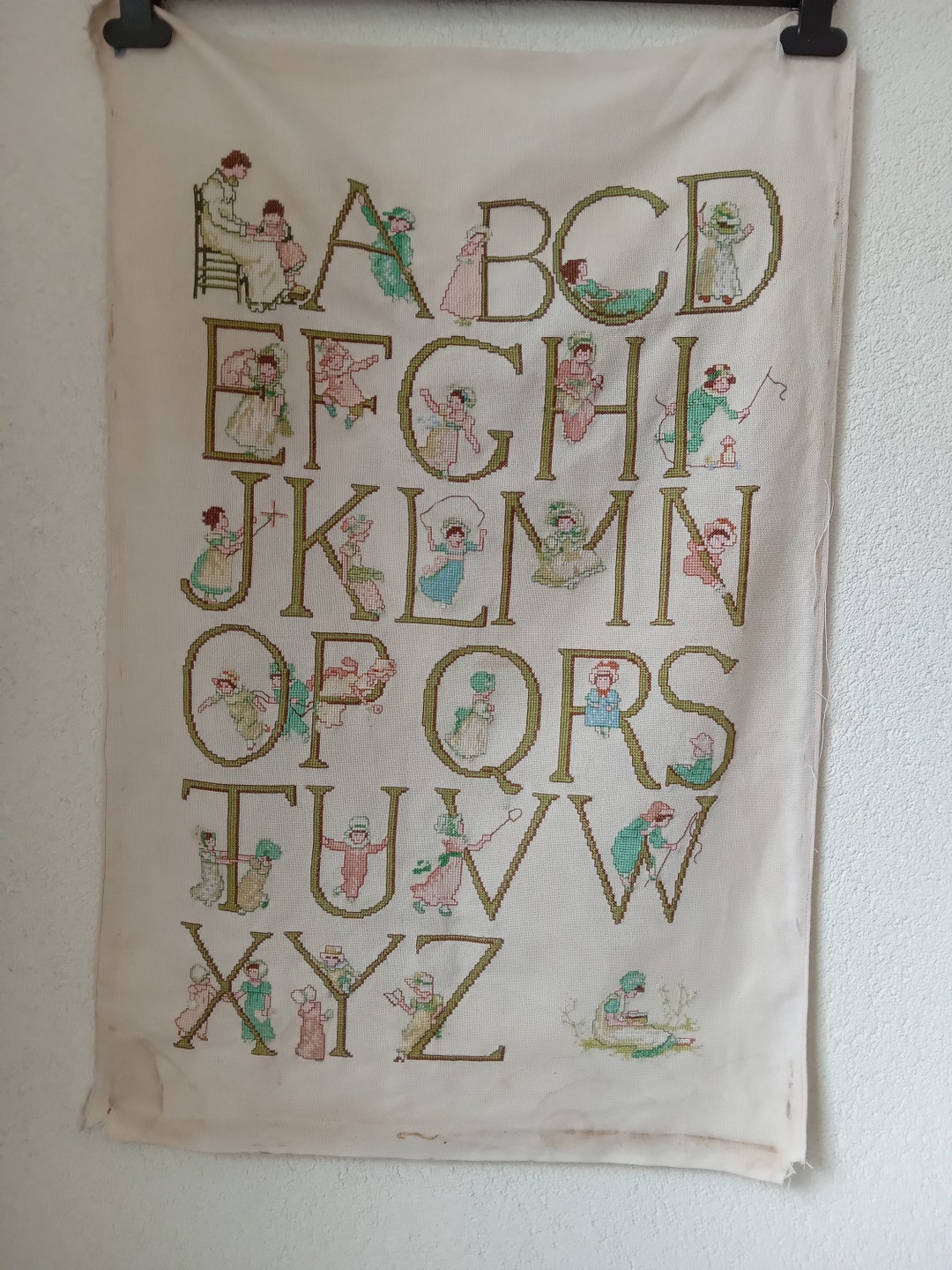 Beautiful Alphabeth Sampler by Kate Greenway 70s Sampler - Etsy