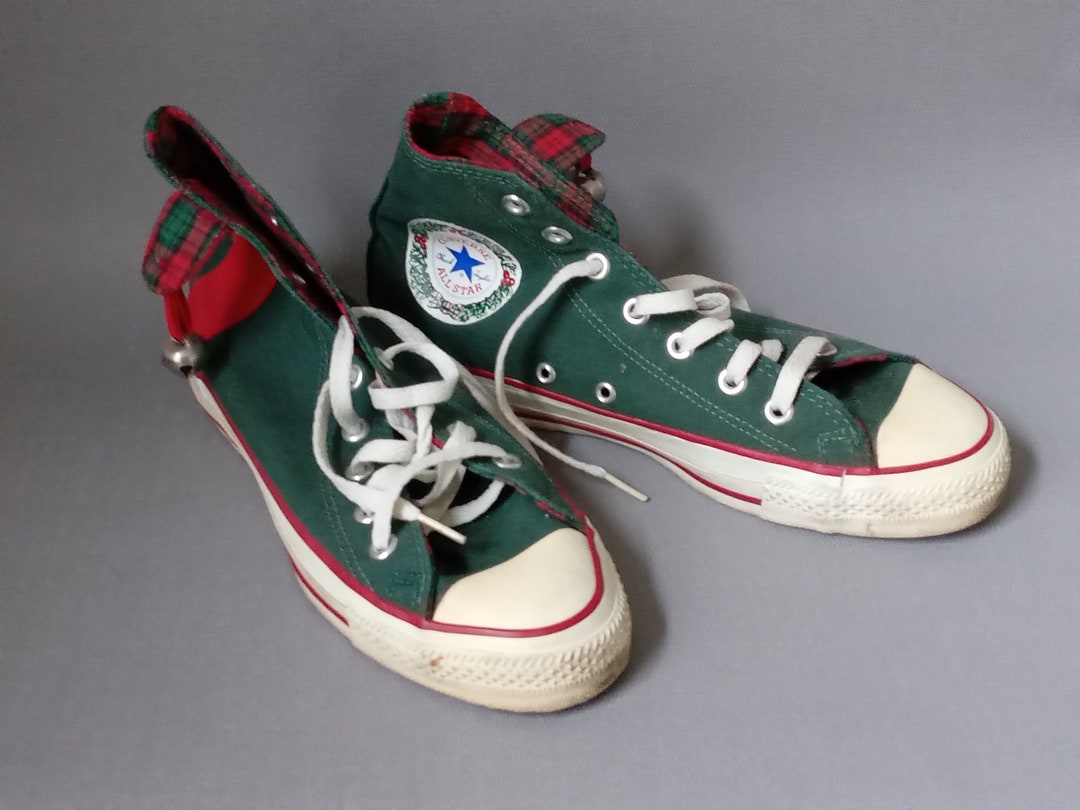 Vtg RARE Converse All Star Hi Tops Lace up Schoenen Sneakers Christmas ...