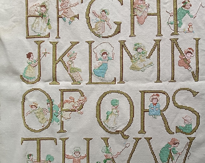 Beautiful Alphabet Sampler by Kate Greenaway, 70's Sampler, ABC ...