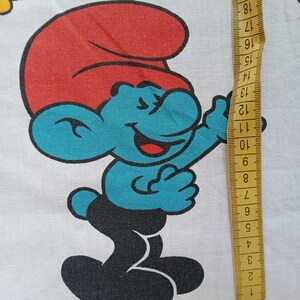 Retro Vintage Smurfs Fabric , 65 X 65 Cm , Vintage Peyo Fabric for ...