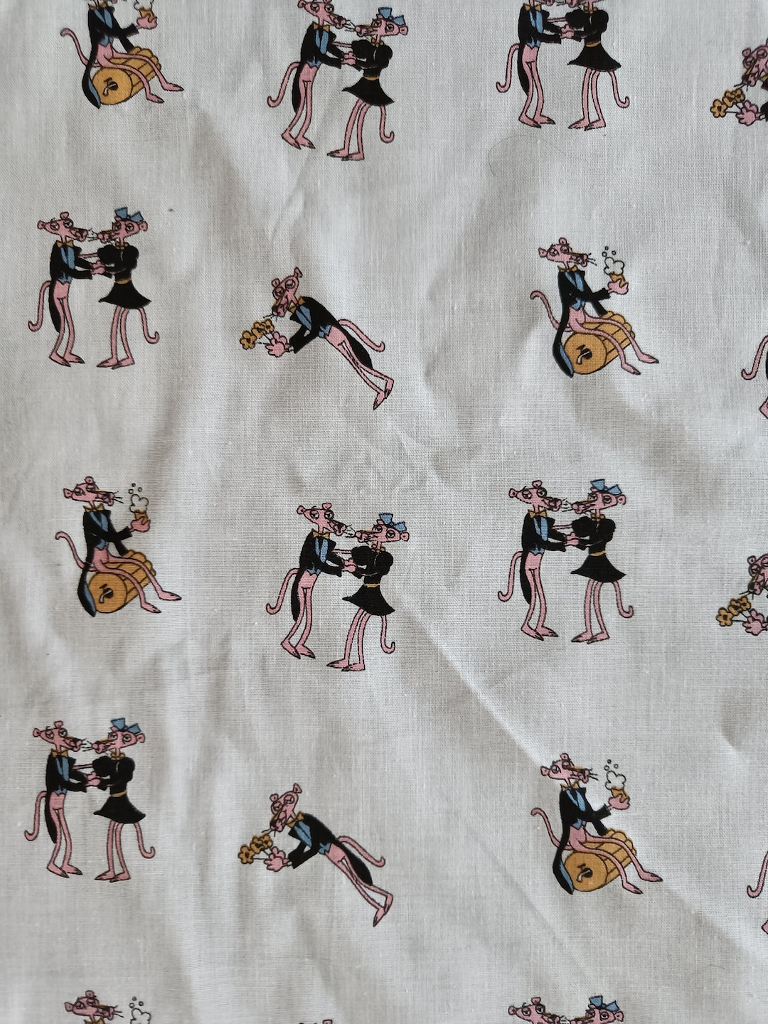 Retro Vintage Unused Pink Panther Fabric, Fabric for Quilting or Sewing ...