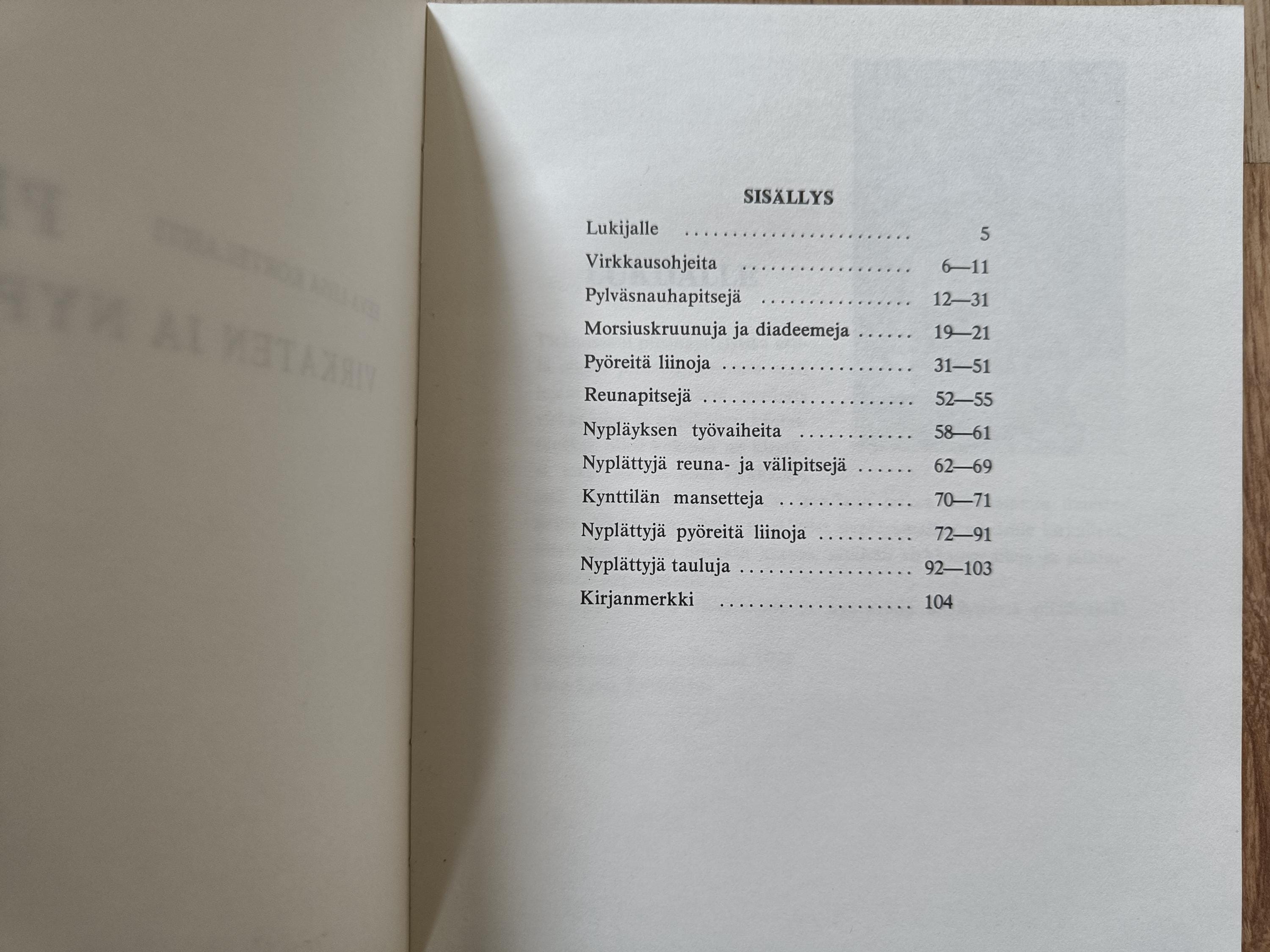 BOOK Lace Crochet and Bobbin, Pitseja Virkaten Ja Nyplaten, Eeva Liisa ...