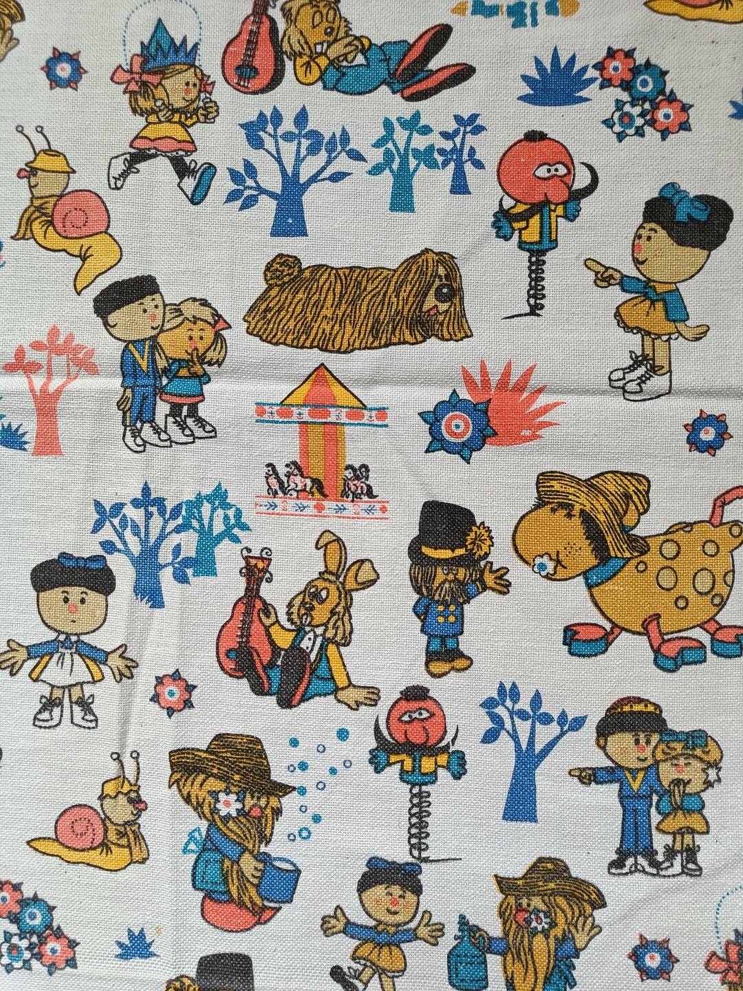 Magic Roundabout Early 1970s TV Programme Vintage Fabric Childrens ...