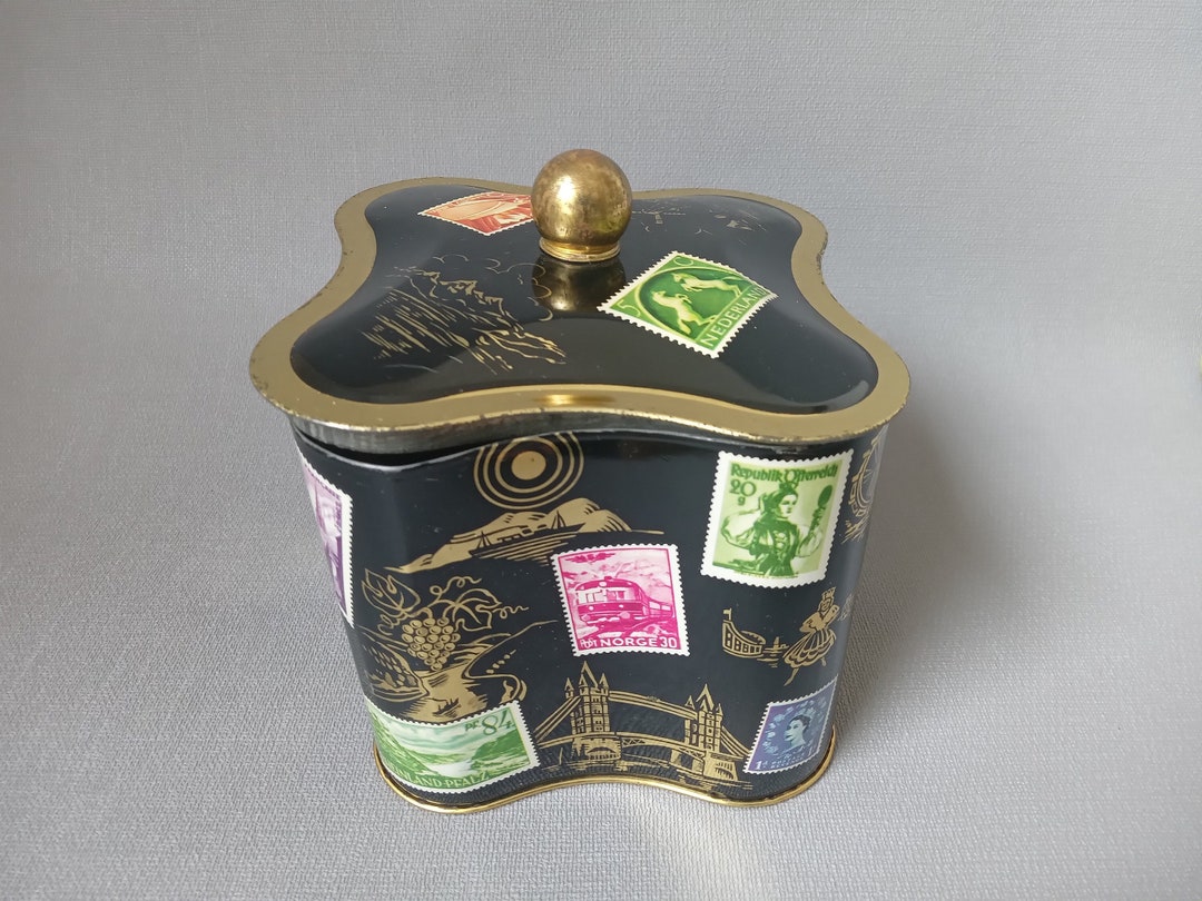 Stamps Storage Tin Cannister , Stamps Cookie Tin, Ondermoedersparapluu ...