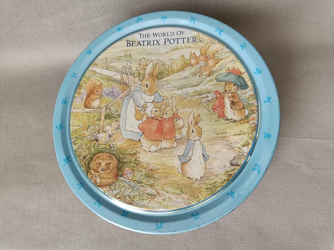 Vintage Large Round Tin Box the World of Beatrix Potter , Vintage ...
