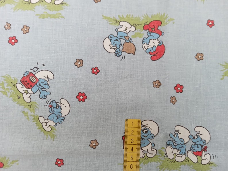 Smurfs Smurfs Fabric Ondermoedersparapluu Cotton Fabric - Etsy