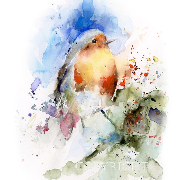 Robin Watercolor - Etsy