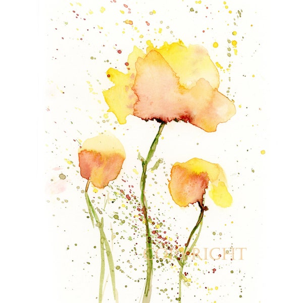 Yellow Flowers Print - Etsy