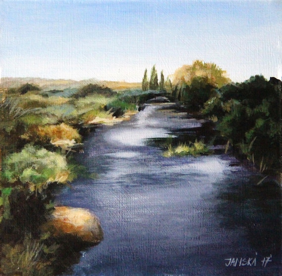 Landscape Painting Original Acrylic Painting River Painting | Etsy
