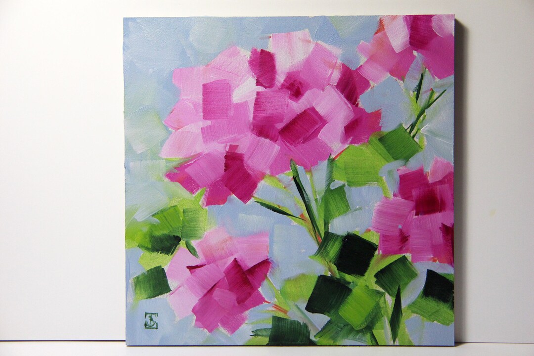 Geranium Flower Painting Original Flower Painting Oil - Etsy