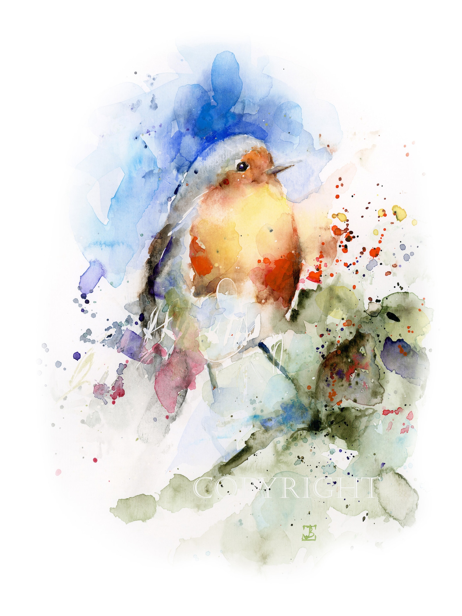 ROBIN Watercolor Painting, Fine Art Archival Print, Hand Signed Limited ...