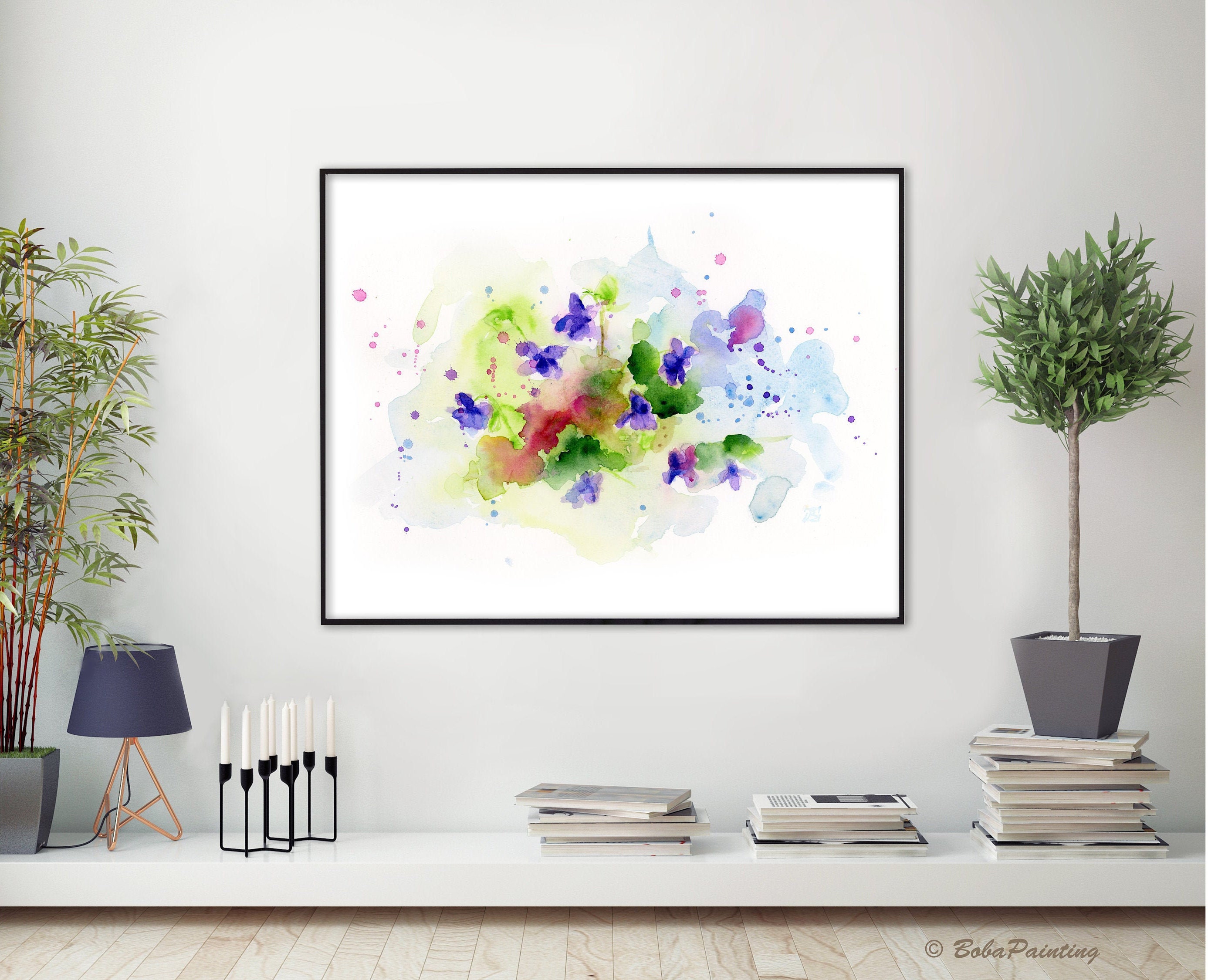 SPRING FLOWERS Print Flowers Watercolor Painting Floral Art | Etsy