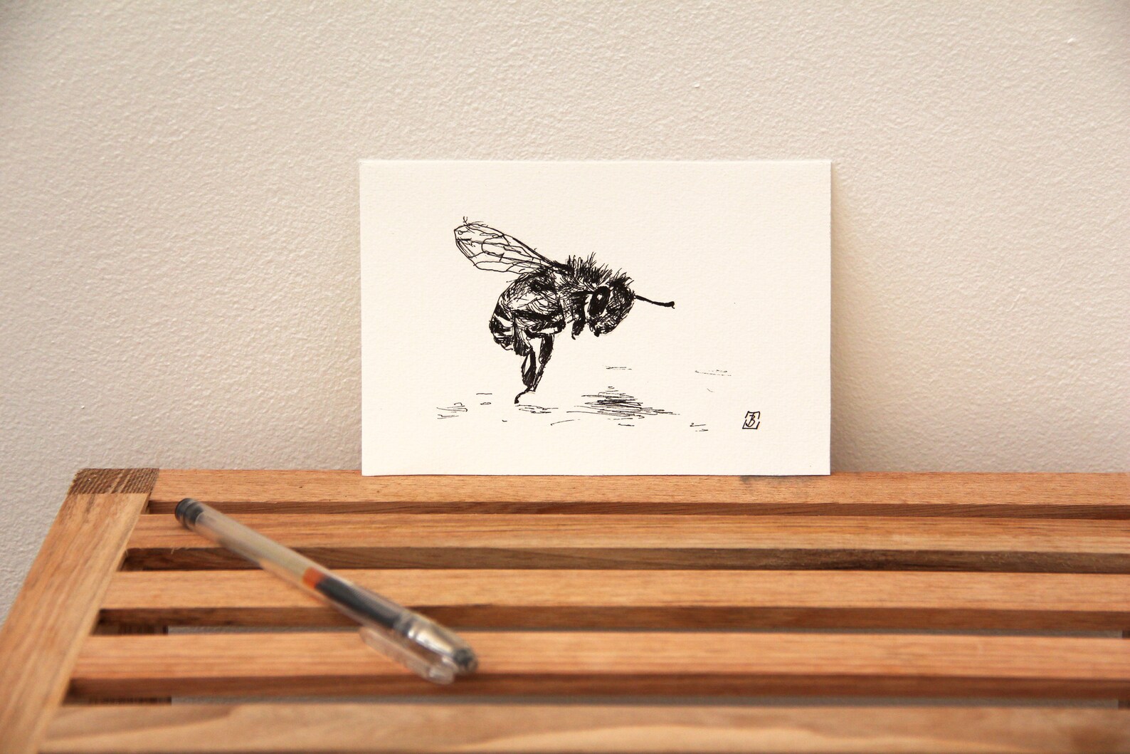 Bee Original Drawing Original Art Drawing Art Pen Drawing - Etsy