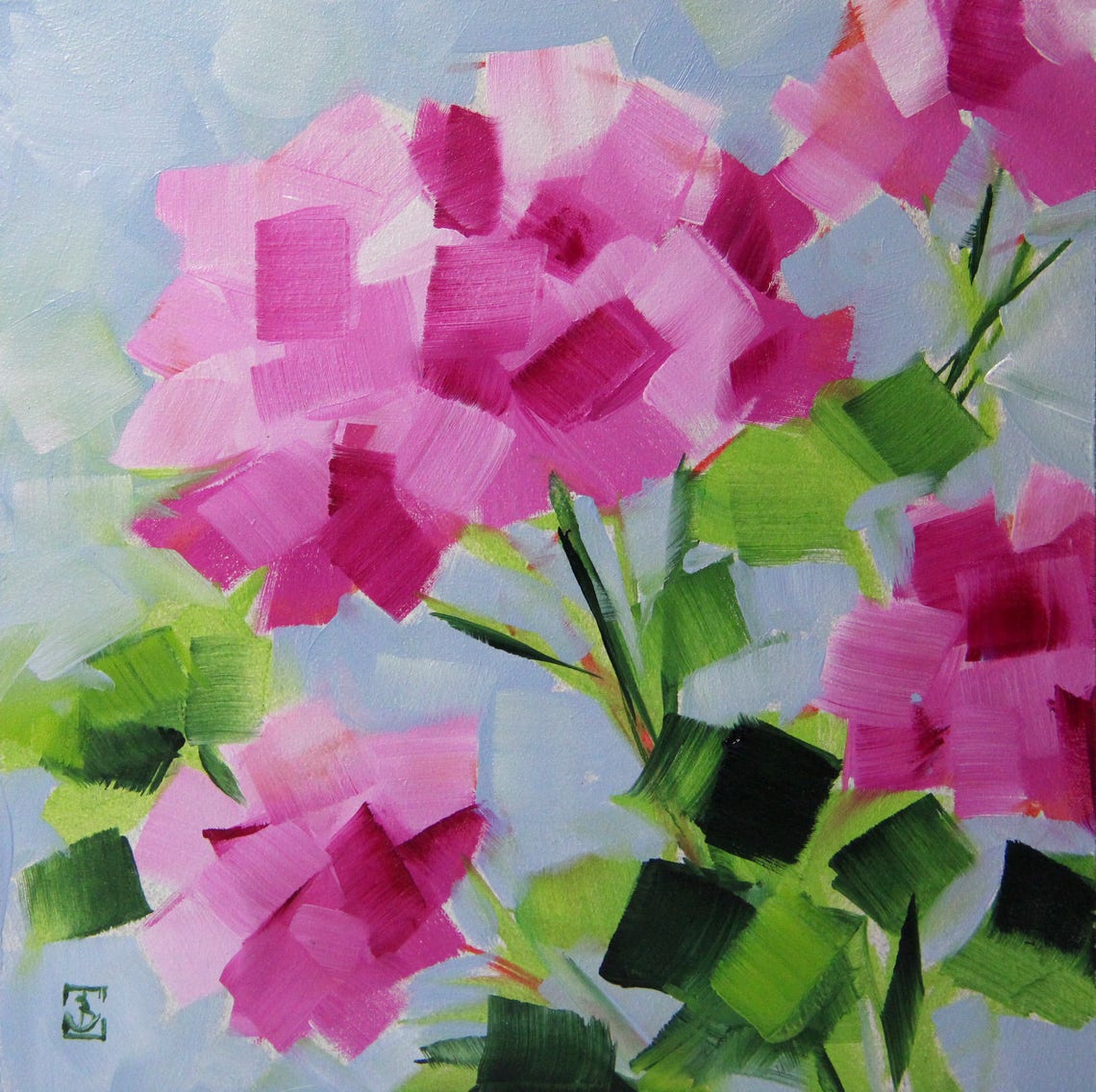 Geranium Flower Painting Original Flower Painting Oil | Etsy