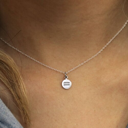 EQUALITY Necklace Sterling Silver Equal Sign Charm Jewelry | Etsy