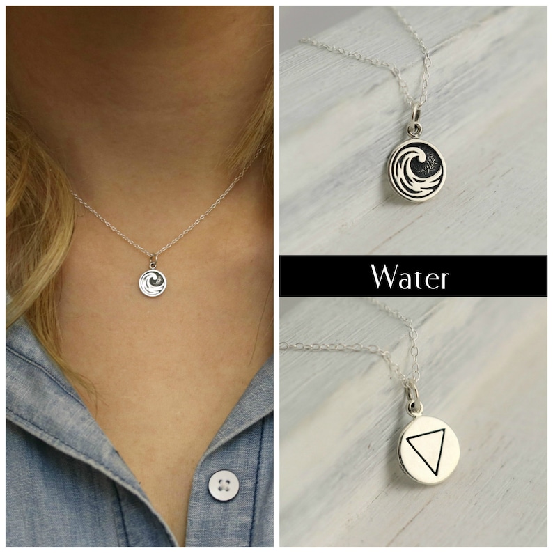 Water Element Necklace Four Elements Water Symbol Wave - Etsy New Zealand
