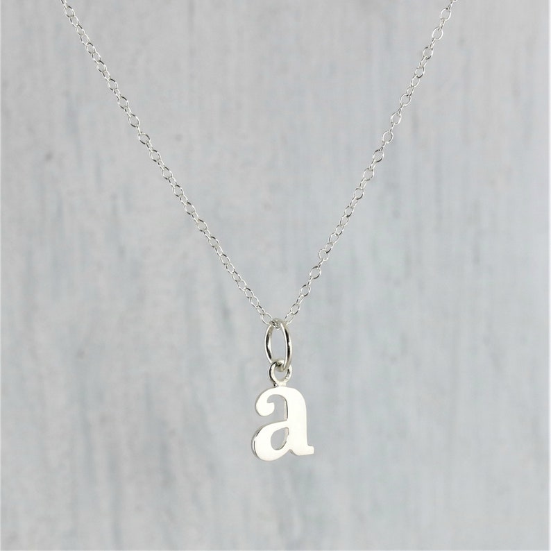 Sterling Silver Lower Case Initial Necklace Letter Necklace - Etsy