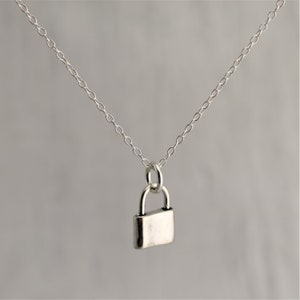 Sterling Silver Padlock Necklace, Tiny Lock Necklace, Dainty Lock ...
