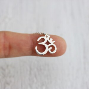 Ohm Necklace - Om Necklace - Sterling Silver Ohm Charm Necklace - Yoga ...