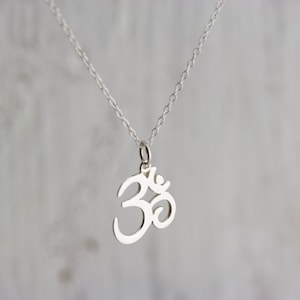Ohm Necklace Om Necklace Sterling Silver Ohm Charm Necklace Yoga ...