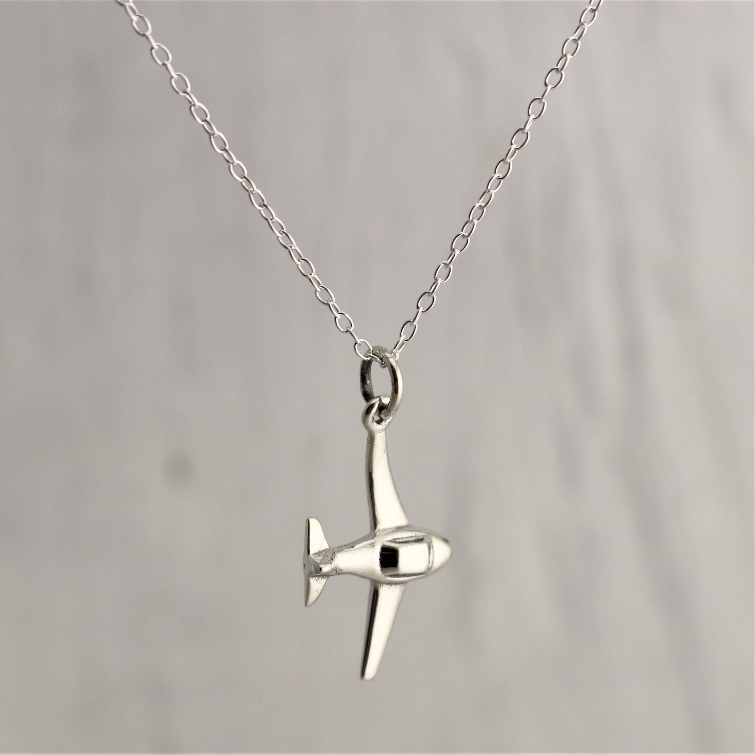 Sterling Silver Airplane Necklace for Women Aviator Birthday - Etsy